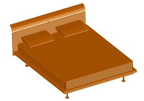 3d Model Detail Of Double Bed Cad Furniture Block Layout File In Dwg Format