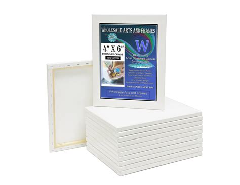 3 4 White Stretched Canvas 4x6 20 Pack 10 Oz Triple Primed