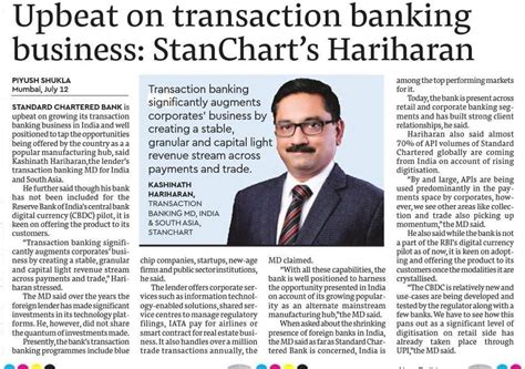Kashinath Hariharan On Linkedin Transaction Banking Can Significantly