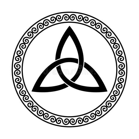 Triquetra Entrelazada Un Nudo Celta En Un Marco Circular Ilustración