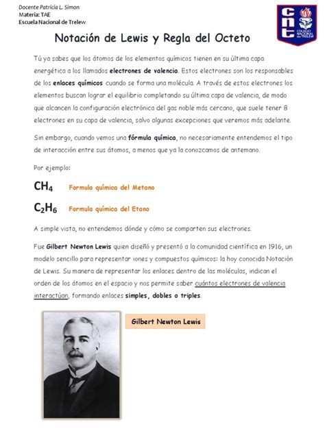 Estructura De Lewis Pdf Enlace Químico Enlace Covalente