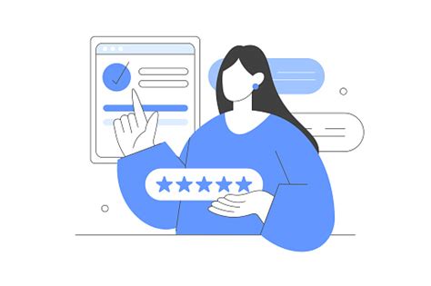 피드백 및 검토 개념 긍정적 인 피드백을 제공하고 설문 조사 양식을 작성하는 캐릭터 평가 척도 및 고객 만족도 벡터 아이콘입니다