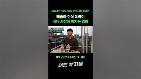 테슬라가 국내 주식 시장에 미치는 영향 Youtube