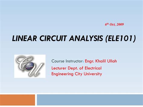 PPT Linear Circuit Analysis ELE101 PowerPoint Presentation Free Download ID 1594331