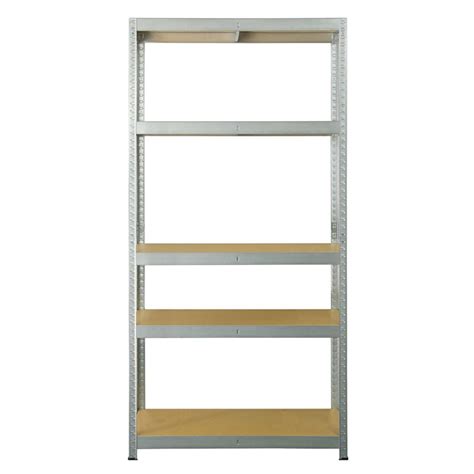 Стелаж металевий 1800x750x350мм 5 полиць МДФ 175кг на полицю оцинкований на зачепах низкие