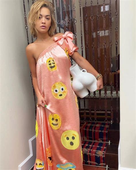 Rita Ora In A Funny Dress With An Emoji By Viktor And Rolf 2 Photos