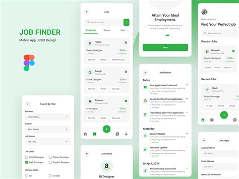 Job Finder Mobile App UI UX Design Behance