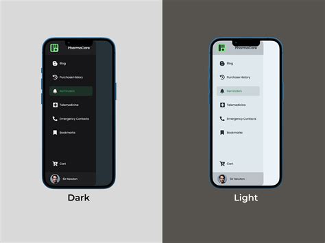 Mobile Sidebar Dark Mode And Light Mode By Sachin Thapa On Dribbble
