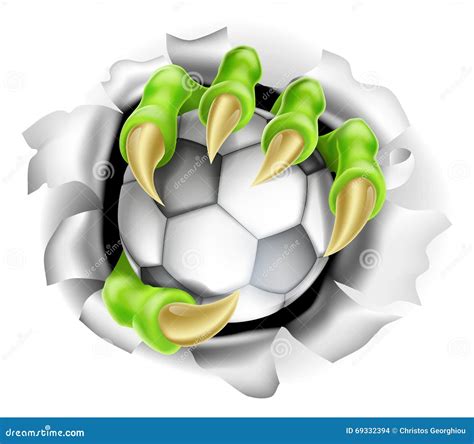 Garra Con El Estallido Del Balón De Fútbol Del Fondo Ilustración del Vector Ilustración de