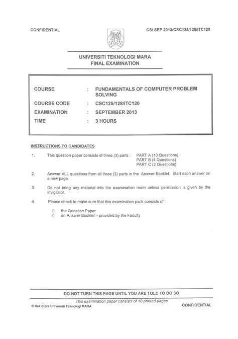 CSC ITC PAST EXAM QUESTION Introduction To C Studocu