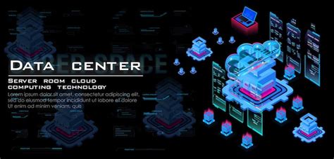Premium Vector Server Room With Powerful Data Computation Streams
