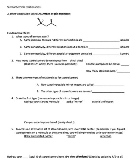 Solved Stereochemical Relationships Draw All Possible Stereoisomers Of This Molerule