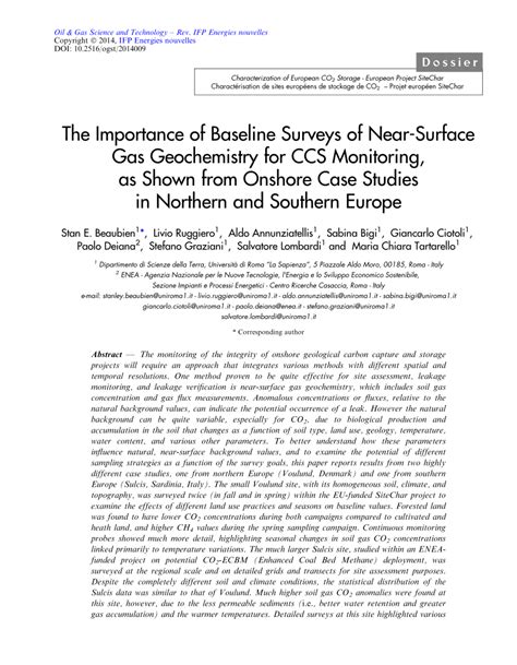 Pdf The Importance Of Baseline Surveys Of Near Surface Gas