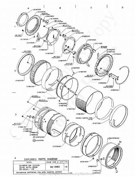 Olympus 35 80mm F2 8 Exploded Parts Diagram Service Manual Download