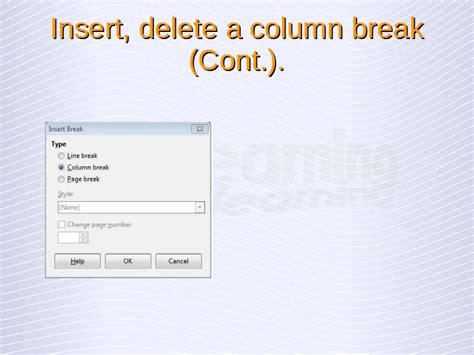 Advanced Word Processing Column Breaks