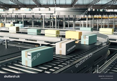 3 Warehouse Conveyor Automated Storage Center Conveyor With Boxes