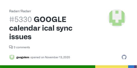 GOOGLE Calendar Ical Sync Issues Issue 5330 Radarr Radarr GitHub