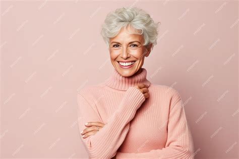 Premium Ai Image Generative Ai Beautiful Senior Woman Wearing