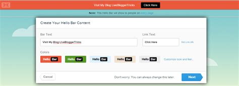 How To Add Floating Hello Bar To Blogger LiveBloggerTricks Blogger Widgets Plugins Tricks