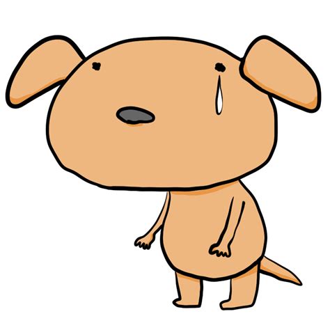 悲しそうな犬のイラスト｜かわいい無料イラスト