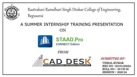 Staad Pro Connect Edition Summer Internship Training Pptx 3 D
