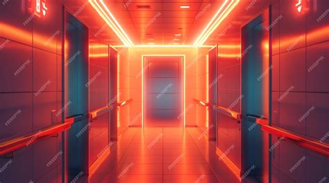 Premium Photo Modern Office Building Emergency Exit Route For