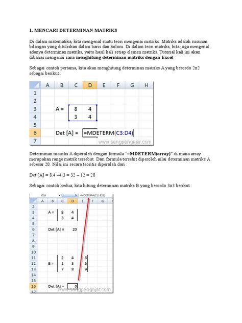 Operasi Matriks Excel Pdf
