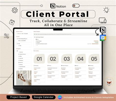Notion Client Portal Template Project Management Notion Client