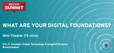Eric D Schabell Red Hat Summit What Are Your Digital Foundations