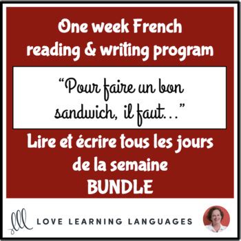 French Reading Passages Writing Prompts Vocabulary Unit Lire Et
