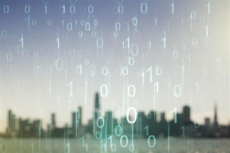 Premium Photo Abstract Virtual Binary Code Illustration On Blurry