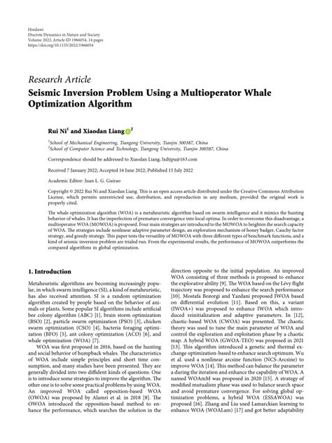Pdf Seismic Inversion Problem Using A Multioperator Whale