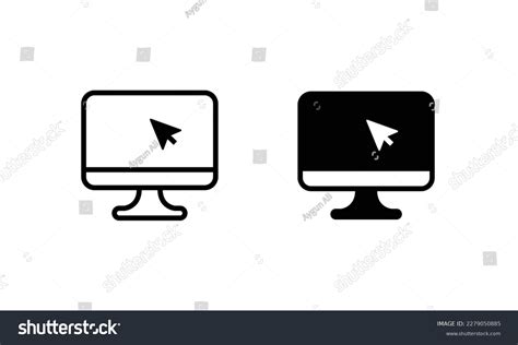 Monitor Pc Icon Computer Screen Logo Stock Vector Royalty Free