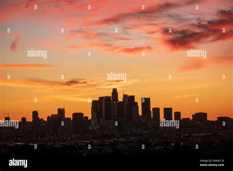Sunsets Over Downtown Los Angeles In Southern California Can Be Quite