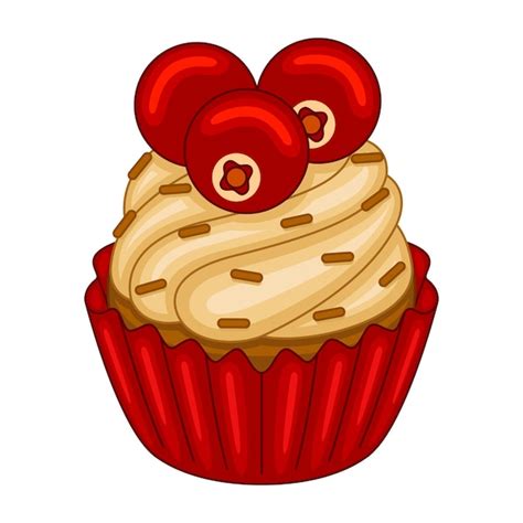 Premium Vector Cranberry Cupcakes In Vector Illustration