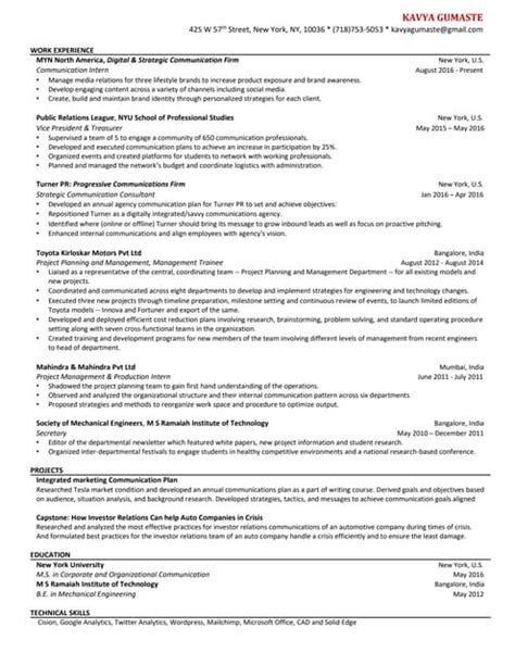 Resume Kavya Gumaste Pdf