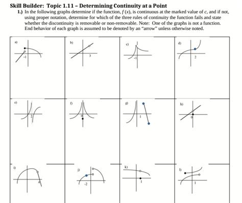 Solved Skill Builder Topic 1 11 Determining Continuity At Chegg