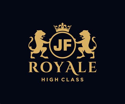Golden Letter Jf Template Logo Luxury Gold Letter With Crown Monogram