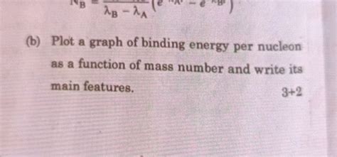 B Plot A Graph Of Binding Energy Per Nucleon StudyX