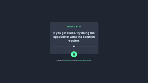 Responsive Advice Generator App Using Html Css Javascript And Api Coding Challenge Solution