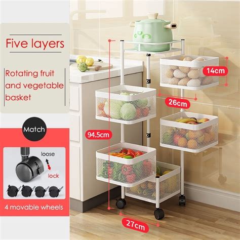 Rotating Trolley Rack Kitchen Rack Rotating Rack Spice Rack Storage