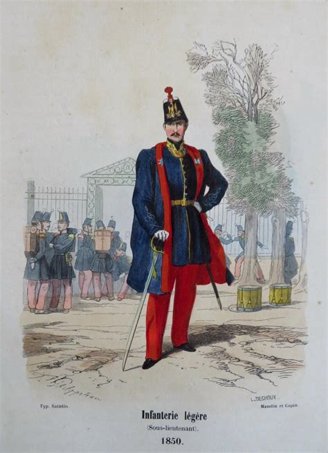 French Military Uniforms Cadets Camp Followers Cavalry C 1850 Lot X 1