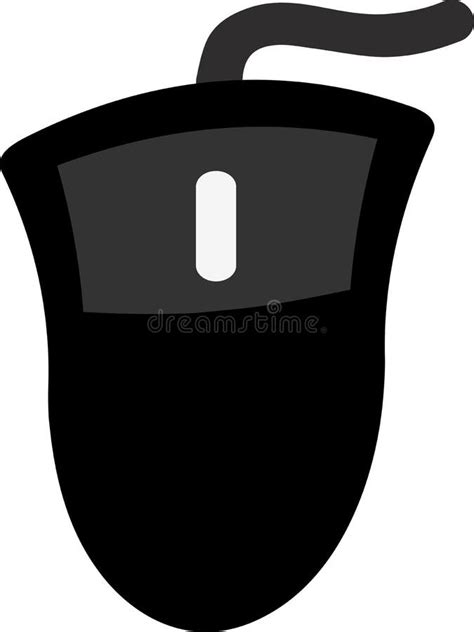 the drawing of a black computer mouse a small hardware input device