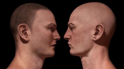 premium photo 3d render face to face humanoid