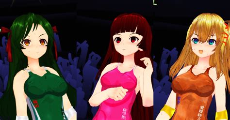 3dカスタム少女 女子高生プロレス 代表選手紹介 中国＆四国 Heat Worldのマンガ 女子プロレス キャットファイト Pixiv