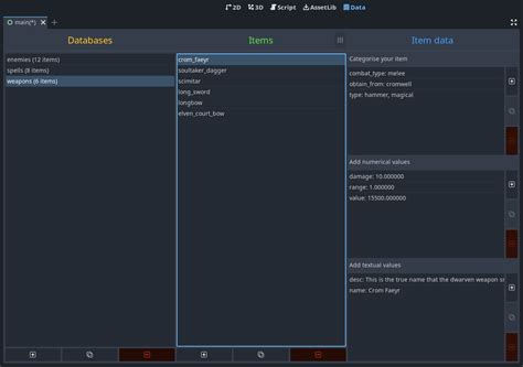 Datalogue Godot Asset Library