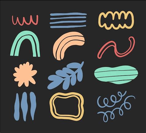 Coleção de formas abstratas desenhadas à mão Vetor Grátis