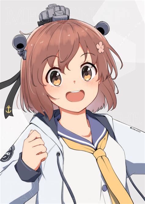 Safebooru 1girl Blue Sailor Collar Brown Eyes Brown Hair Drawstring