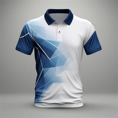 Polo Tshirt Mockup In White And Blue Premium Ai Generated Image