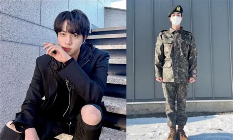 Bts Jin Addresses Fans For The First Time Since Joining Military Shares Pictures In Uniform